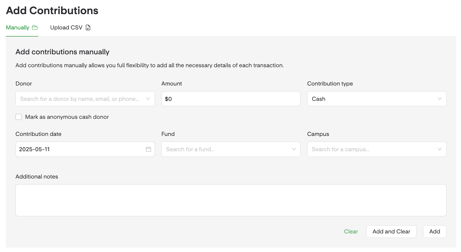 Gift Entry: Batching Offline Cash, Check, and DAF Gifts – Overflow